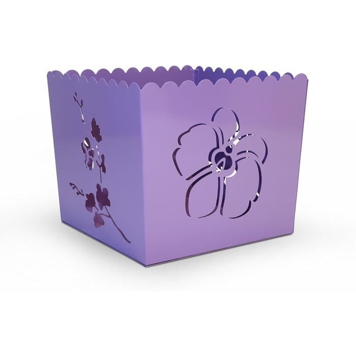 Kalì Cache-Pot, Acier Moderne 26X26X23 Cm Lilas[J5109] - Cdiscount Jardin