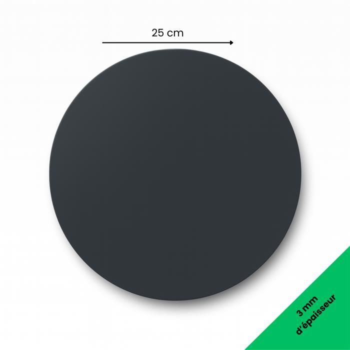 Rond verre acrylique gris 3 mm - Diamètre 25 cm (250 mm) - Disque verre synthétique - Plaque ...