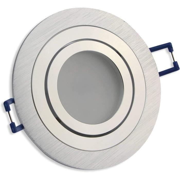 Spot encastré LED argent - rond 5 watts blanc chaud 12V - MR16 spot ...