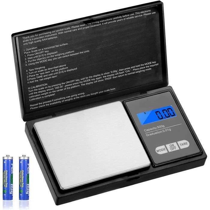 Vineco Balance de Precision 500g-0.01g, Balance Cuisine Alimentaire ...