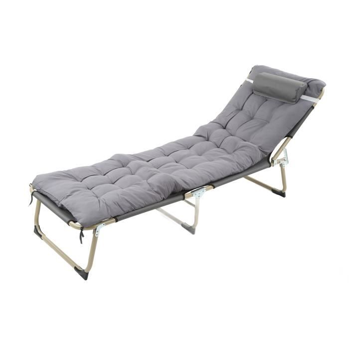 TMISHION lit pliant de camping Lit pliant pour une personne, chaise ...