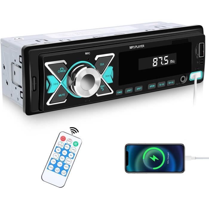 Autoradio Bluetooth 1 Din Avec Bluetooth Mains Libres, 4X45W, App Localise-Fm Radio-Usb-Tf-Aux ...