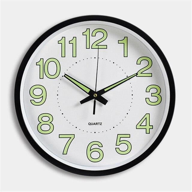 HORLOGE PENDULE,BLACK-12inch--Horloge murale lumineuse minimaliste de ...