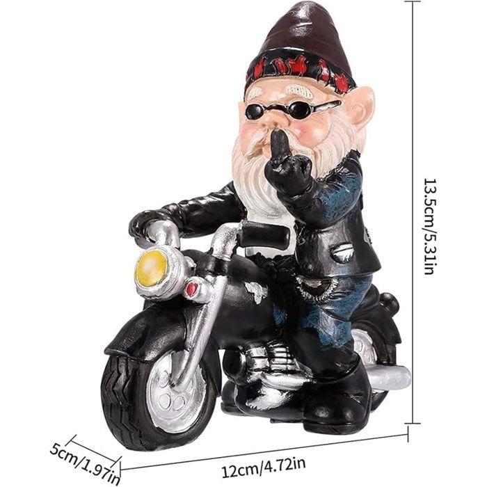 Garden Motorcycle Statue,GNOME Outdoor Garden Ornament,Wicked Gnomes ...