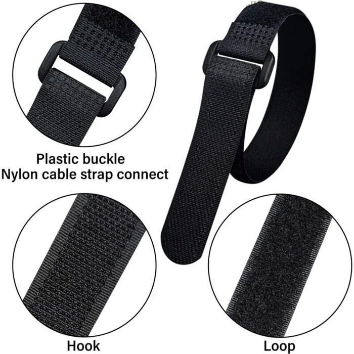 Sangles Velcro réutilisables - OKZ - 40 pièces - 2x20 cm - Auto ...