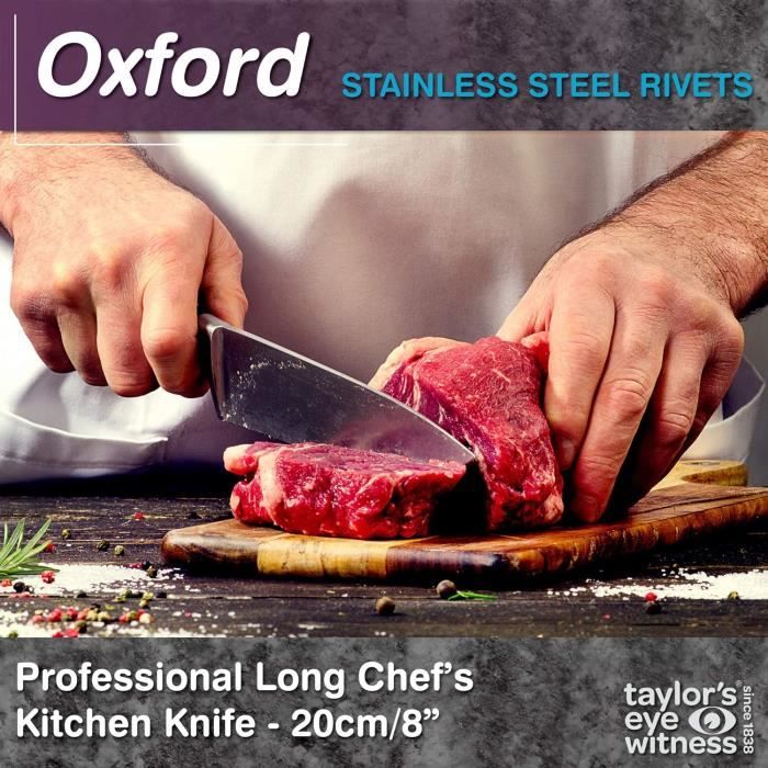 Oxford Professional Long Couteau De Chef Lame Pleine Soie 20 Cm Acier ...