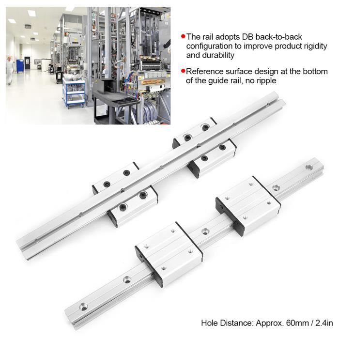 EJ.life 2Pcs Guide Rail Aluminium Haut Précision Forte ...
