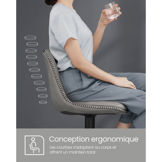 Tabouret De Bar Pivotant Avec Dossier Et 4 Pieds