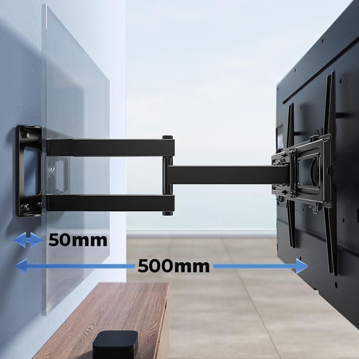 Support mural accroche TV bras articulé inclinable et orientable pour ...