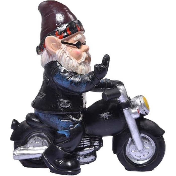 Garden Motorcycle Statue,GNOME Outdoor Garden Ornament,Wicked Gnomes ...