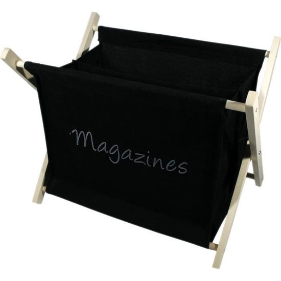 Porte-Magazines Noir Porte-Revues Support Pour Journaux En Bois H 32 Cm ...