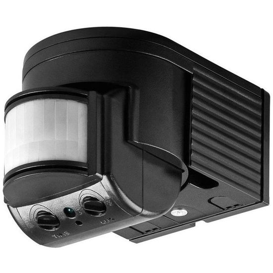 Détecteur de mouvements PIR surveillance 180° 12 m - noir - Cdiscount ...