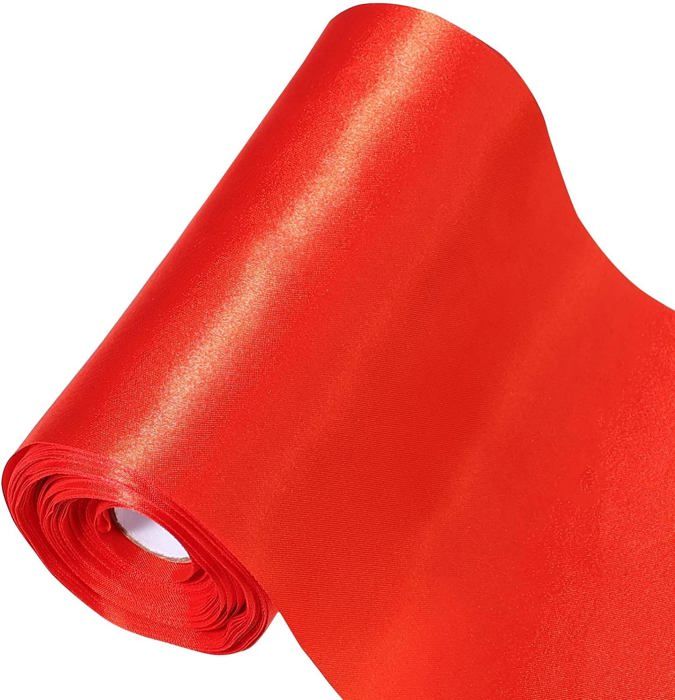 15cm X 20m Rouge Ruban Extra Large De Satin, Solide Ruban Tissu ...