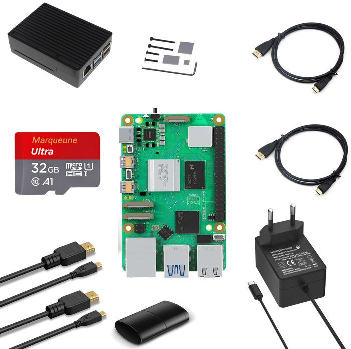 Raspberry Pi 4 4Go Starter Kit Raspi 4 Modèle B 4GB RAM avec 32GO Carte ...