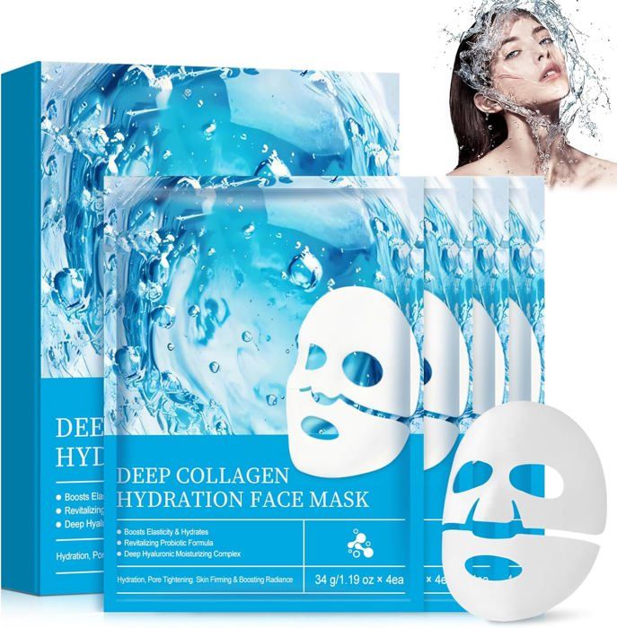 Masque Visage Collagene, Collagène pour la nuit, Resserrement Pores ...