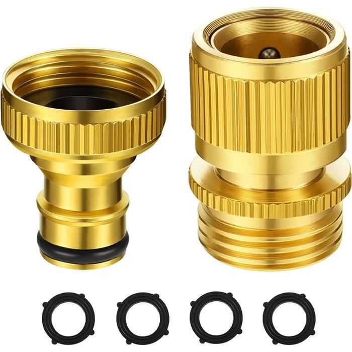 3-4 Pouce Connecteur de Tuyau d'Arrosage en Laiton Connecteur Rapide Femelle Mâle Adaptateur de ...