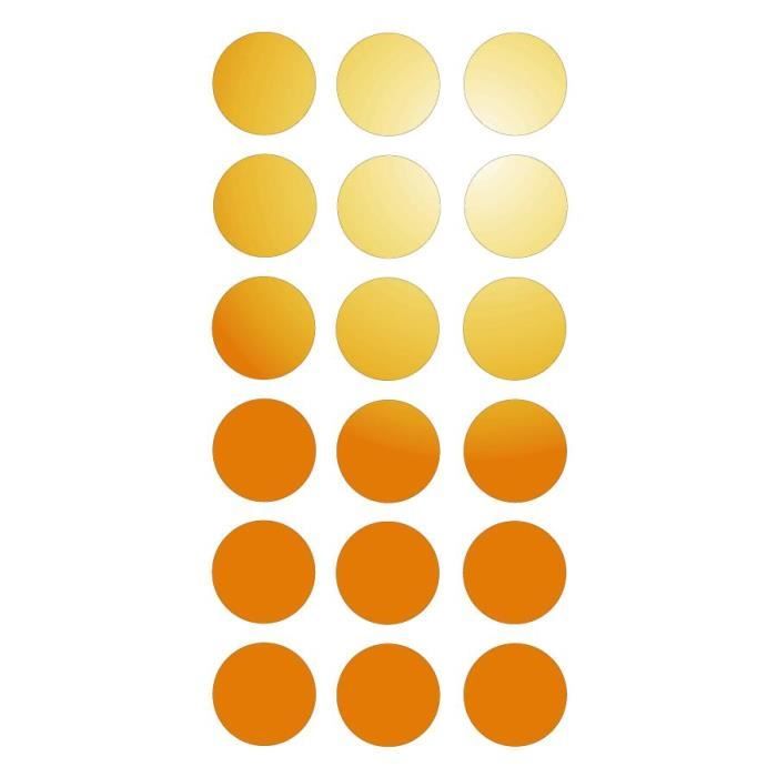 Sticker réfléchissant - ORANGE - Lot de 18 pastilles - 3 cm - Orange ...