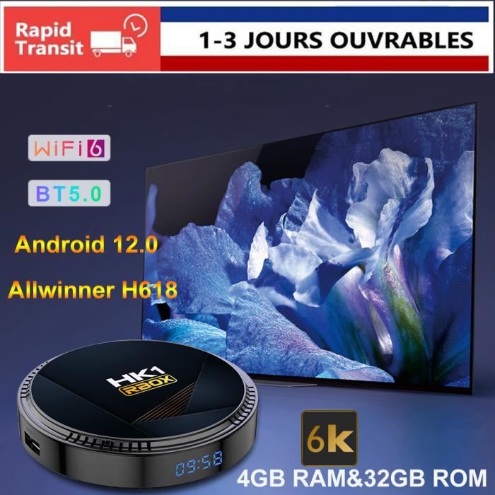 Boitier iptv Android 12.0 Smart TV BOX -HK1-4GB 32GB Allwinner H618 BT ...