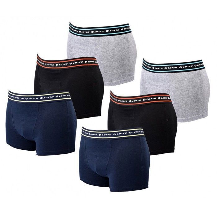 Boxer homme LOTTO - Pack de 6 Boxers 0560 - Blanc - Polyester ...