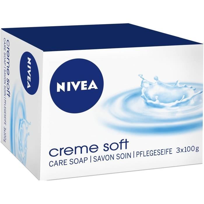 NIVEA Savon Crème Soft - 3x 100 g - Cdiscount Au quotidien