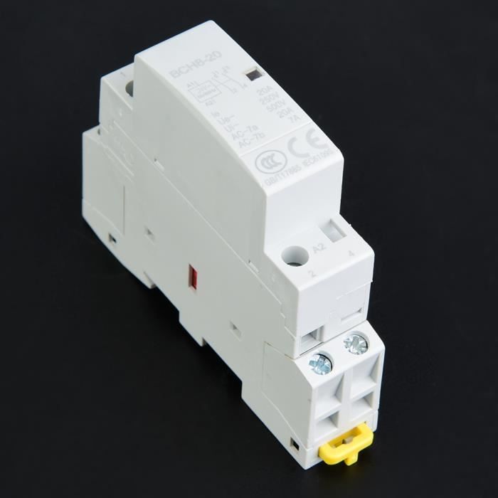 Qiilu Contacteur 2P 20A AC 2P 20A 2NO 24V 220V / 230V 50 / 60Hz ...