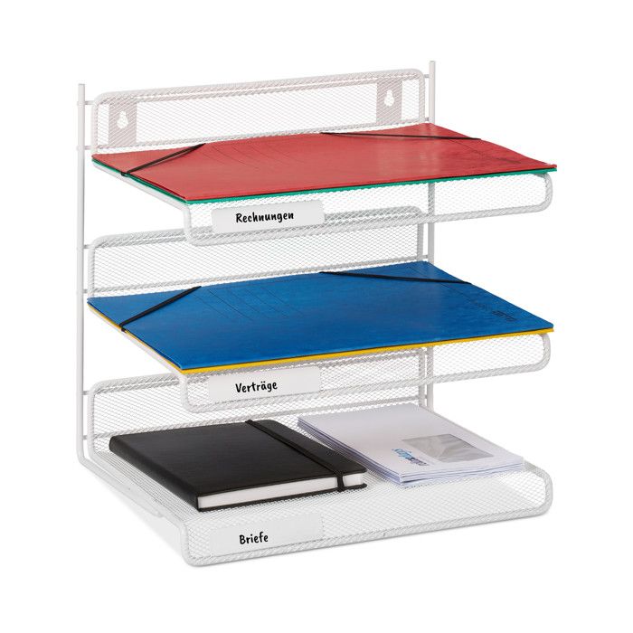 Relaxdays Rangement documents, 3 niveaux, format A4, HxLxP: 32 x 33 x ...