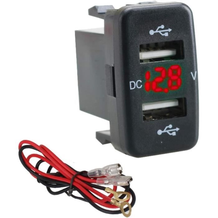 12V-24V Voiture 4.2A Prise Usb Double Prise De Chargeur De Chargeur De Voltmètre Pour Toyota ...