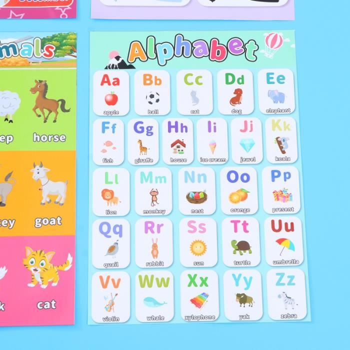 6 PCS 28x40cm Premières Affiches Préscolaires Éducatifs Graphiques ...