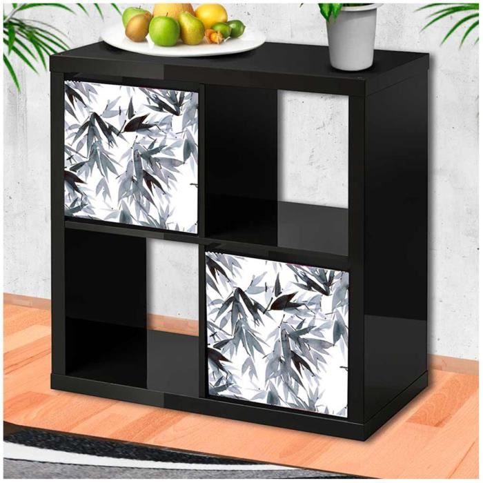 Cube de rangement 'Bambou' gris blanc - 31x31 cm [Q4501] - Cdiscount Maison