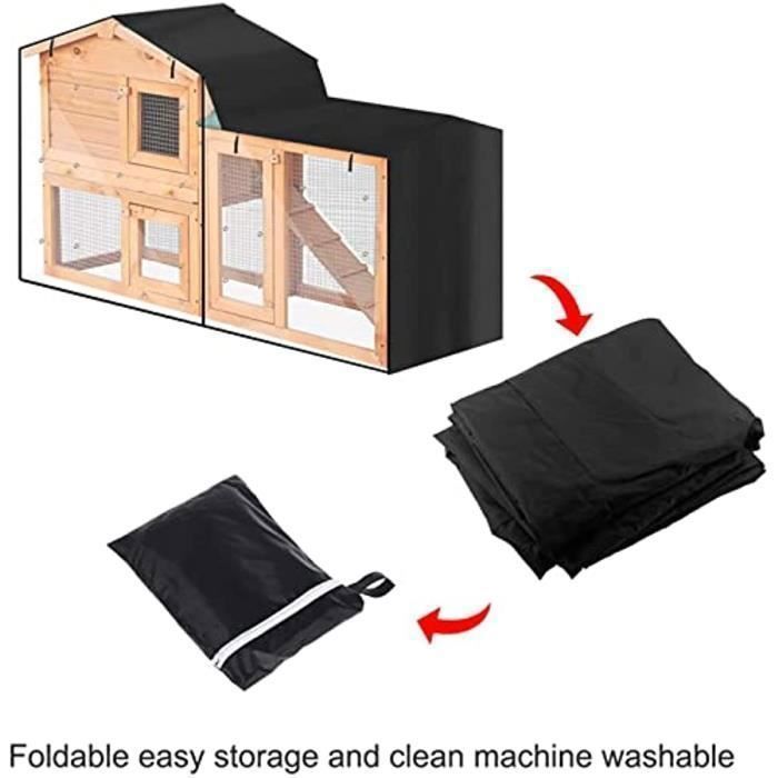 Housses Cage Lapin, Clapier En PVC Avec Fenêtres De Visualisation, Housse Imperméable 210D ...