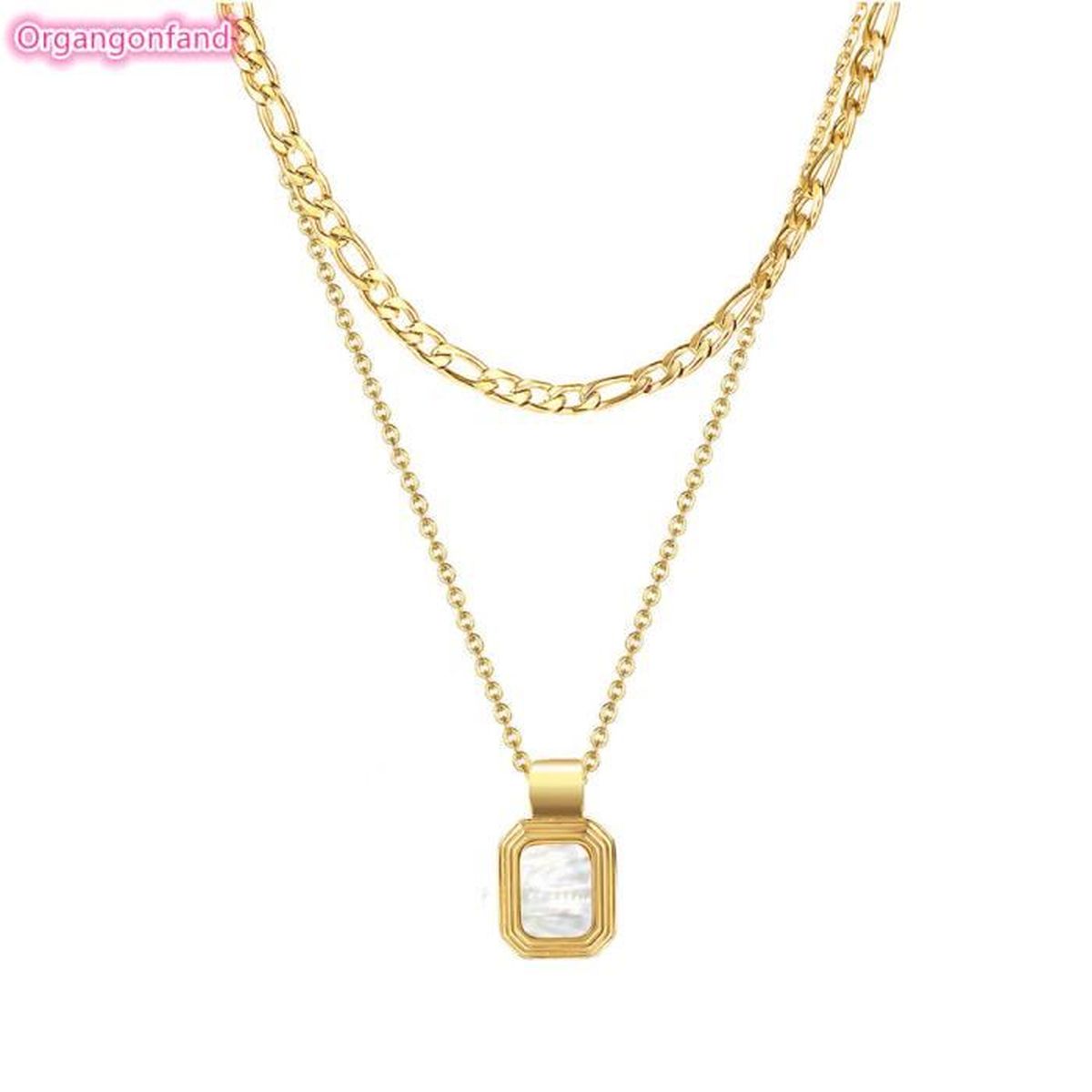 Bijoux Collier Femme-Collier simple et tendance en acier inoxydable ...