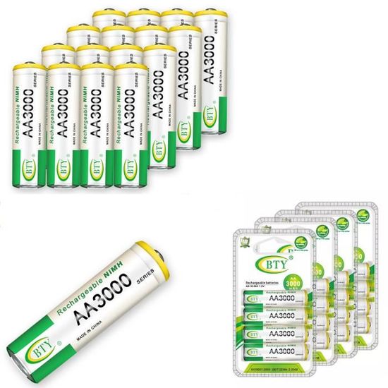 20 PILE AA LR06 RECHARGEABLE BATTERIE ACCU 1.2V 3000mAh NI-MH NIMH LR6 ...