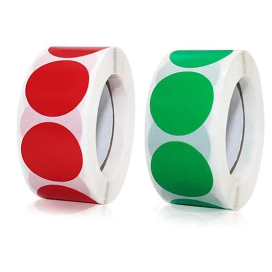 Gommettes Autocollantes - Non spécifié - 1000 Pièces - 25 mm - Rouge et ...