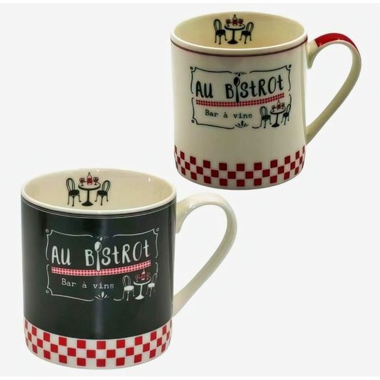 BARBACADO Duo de Mugs Bistrot - Cdiscount Maison