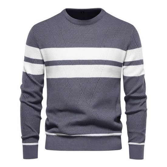 Pull Homme En Tricot Automne Hiver Casual Pullover Manches Longues ...