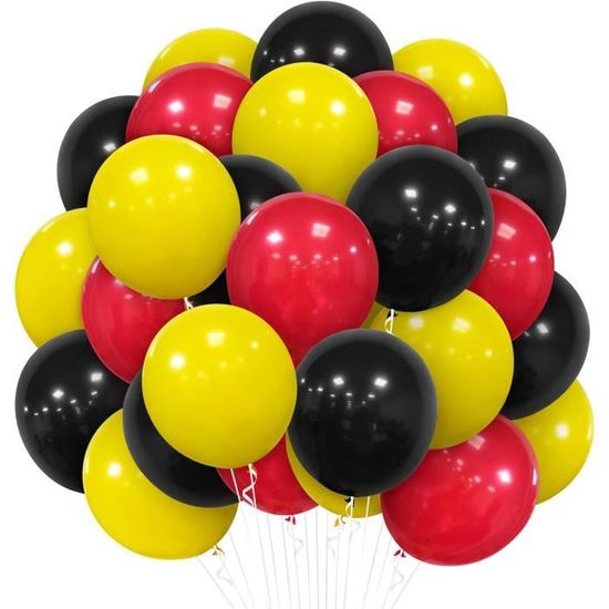 Lot De 60 Ballons Rouges Et Noirs Jaunes Pour Enfants Garçons Hommes ...