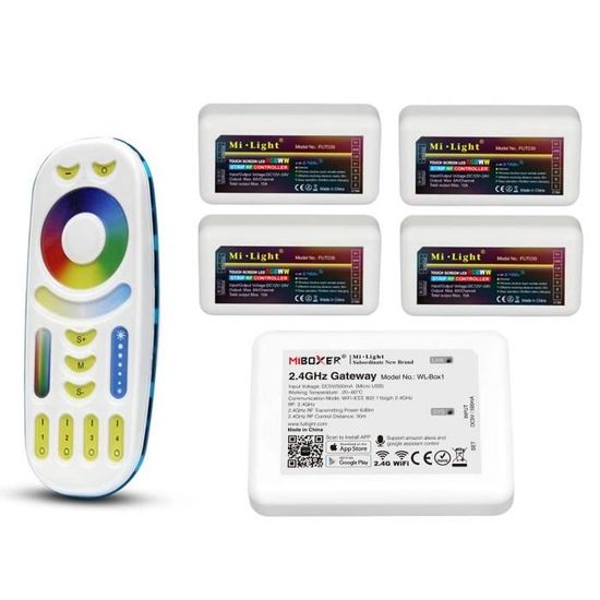 Kit De Télécommande Milight Miboxer: Pack De 4 Contrôleurs De Bande Led ...
