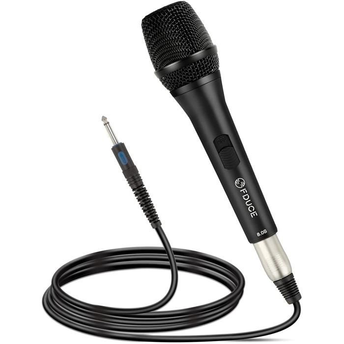 Microphone filaire dynamique 8.0s, micro karaoké vocal avec câble xlr ...