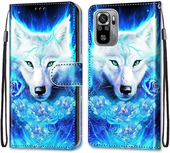 Coque pour Xiaomi Redmi Note 10 4G/10S 4G Housse Cuir Motif Animal ...