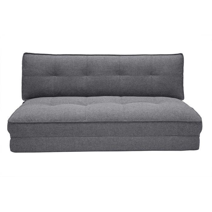 Miliboo - Chauffeuse 2 places convertible en tissu gris SALLY ...