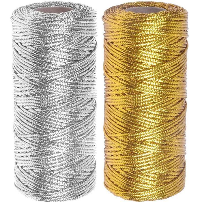 200M de l'Or et de l'Argent Métallique de la Ficelle, 1.5 MM Cordon de ...