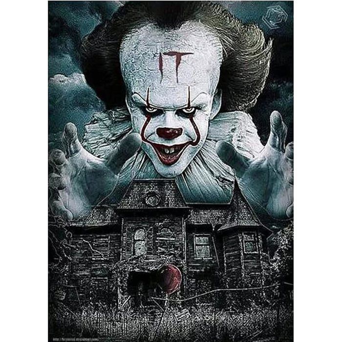 USCMN 3D DIY Diamond Painting Horror Clown Zombie 5D Embroidery Cross ...