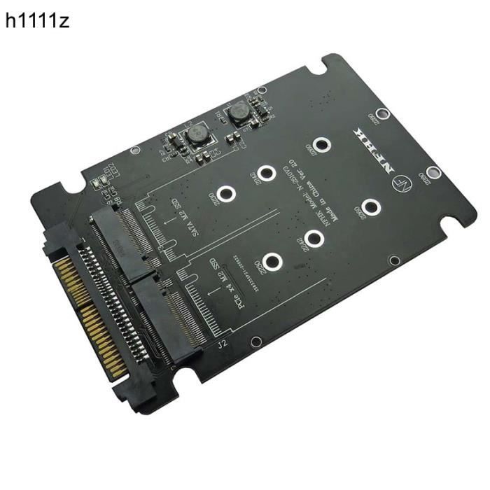 Adaptateur 2 en 1 NVME + M.2 SATA NGFF SSD vers PCI et U.2, adaptateur PCIe M2, carte de ...