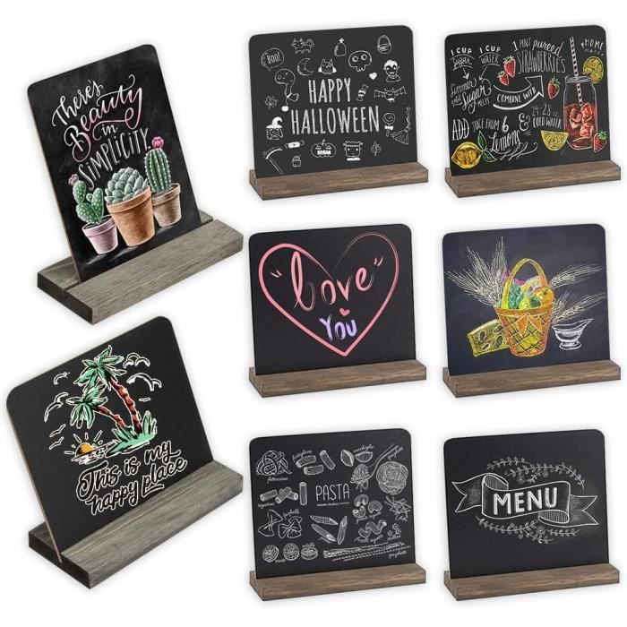8 Pièces Mini Tableau Noir, Petits Tableaux Noirs Double Face Avec ...