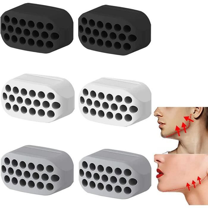 Machoire Musculation 6 Pièces Jaw Exerciser Muscler Machoire Jawline ...