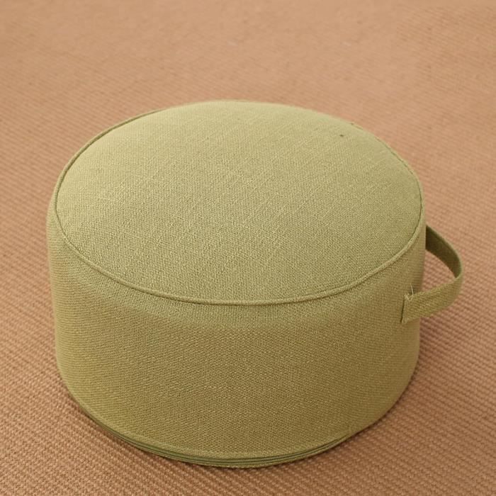 Pouf Rond Coussin De Sol Amovible En Lin Épais Tatami Pouf De Sol ...
