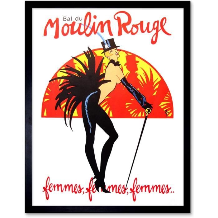 Burlesque Moulin Rouge Paris Girls Art Print Framed Poster Wall Decor ...