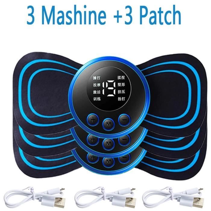 EMS-Appareil de massage électrique pour le cou et le dos,avec écran LCD,8 modes,stimulateur de ...