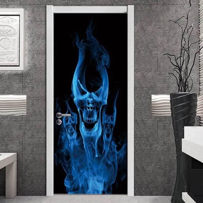 Autocollant Auto Adhésif De Porte Graffiti Art Rétro 3d Décoration De