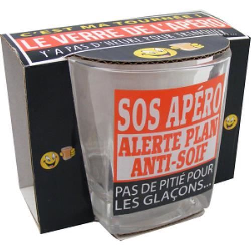 Cadeau Rigolo - Cadeau Humour - Verre SOS Apero - La cave Cdiscount